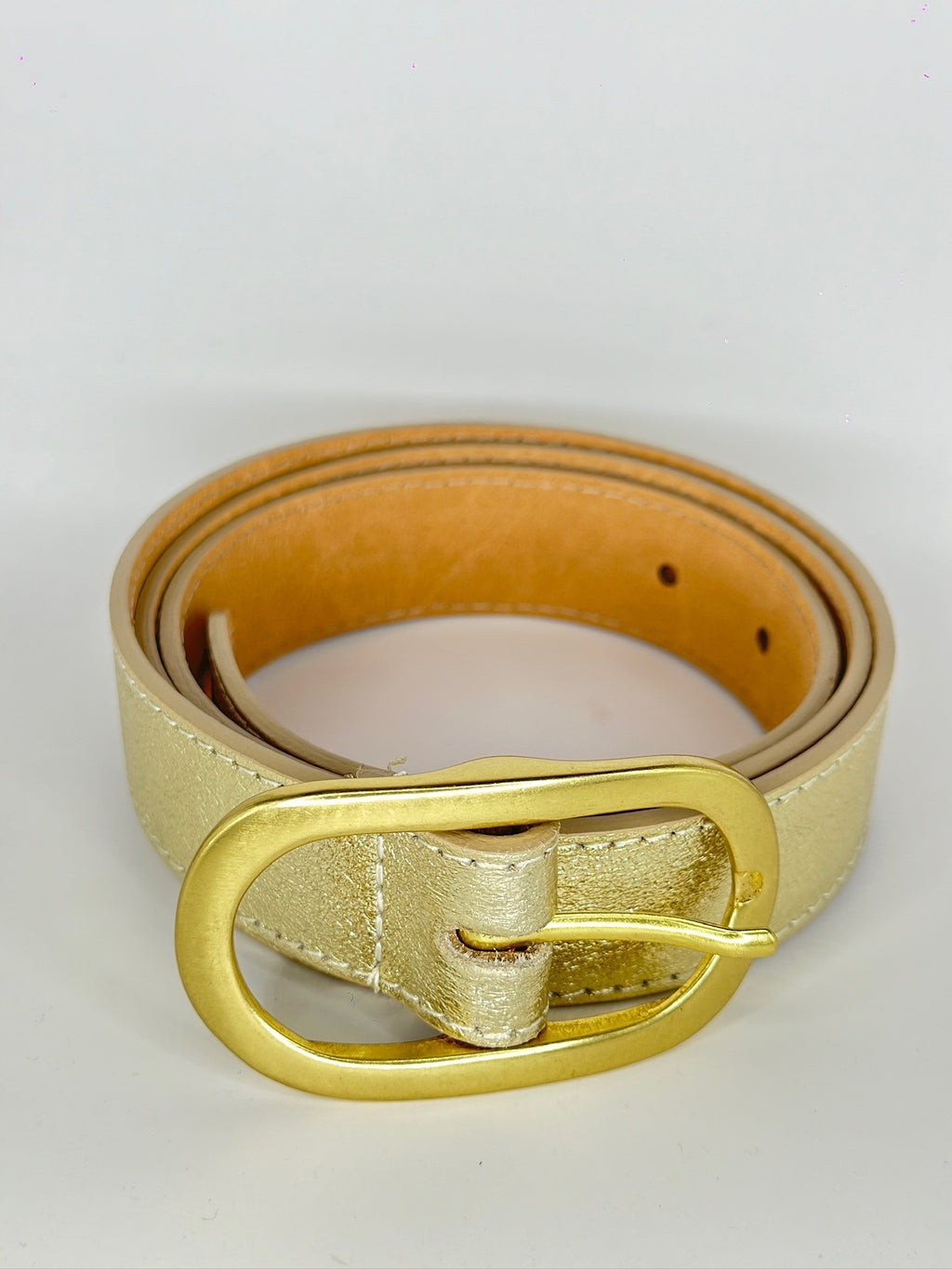 Gold metallic belt – Sansom Reed