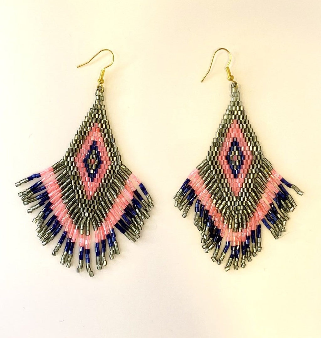 Seed Bead Drop Earrings - different Colour Options – Sansom Reed