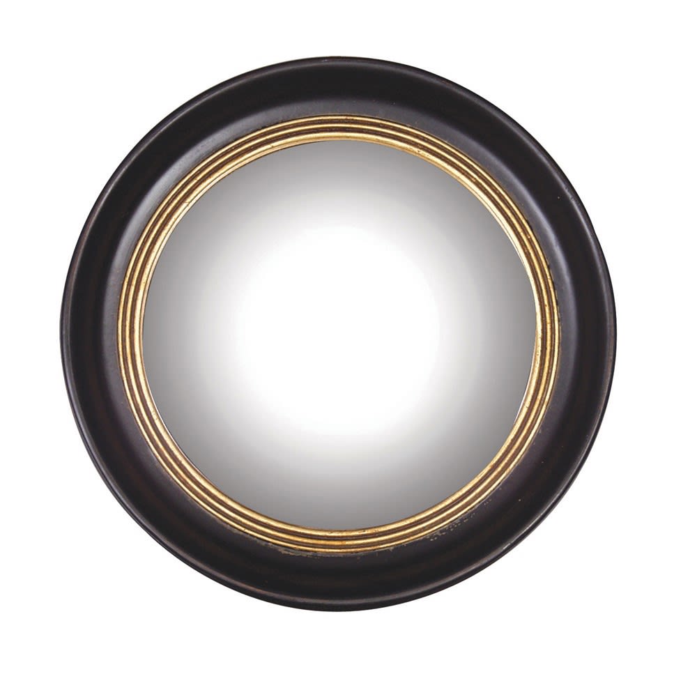 Black / Gold Round Convex Ships Mirror – Sansom Reed